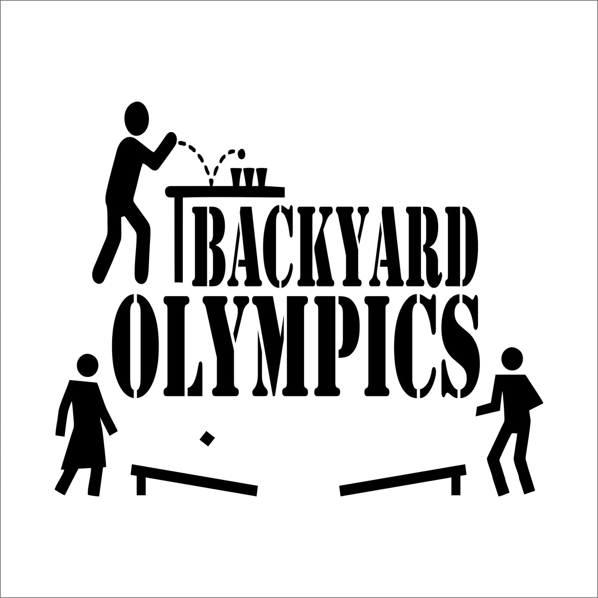 backyard olympics stick figure drinking games and cornhole svg dxf pdf ...